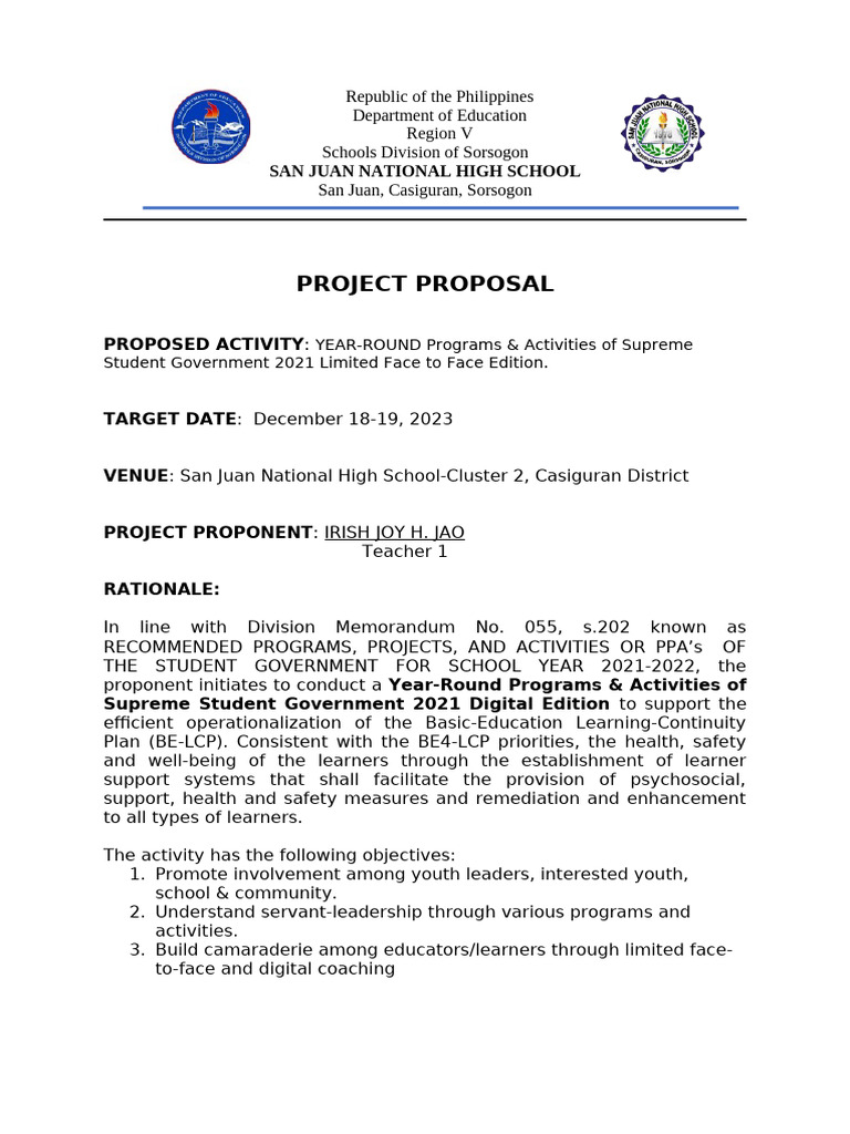 SSG Project Proposal | PDF