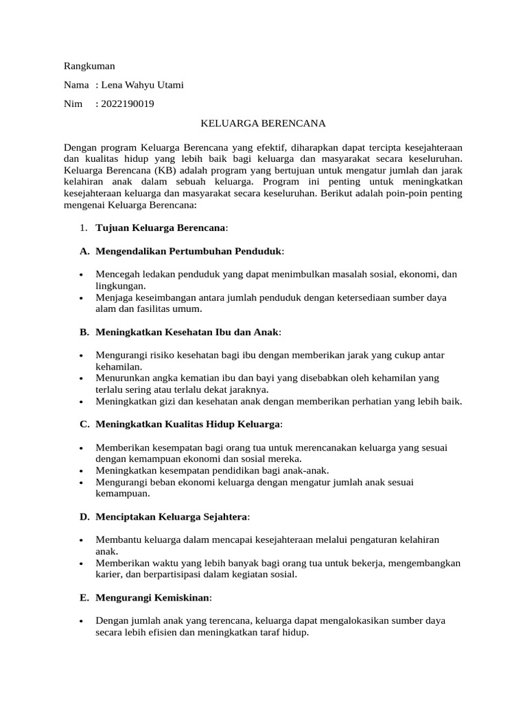 Lena Wahyu Utami (KB) | PDF