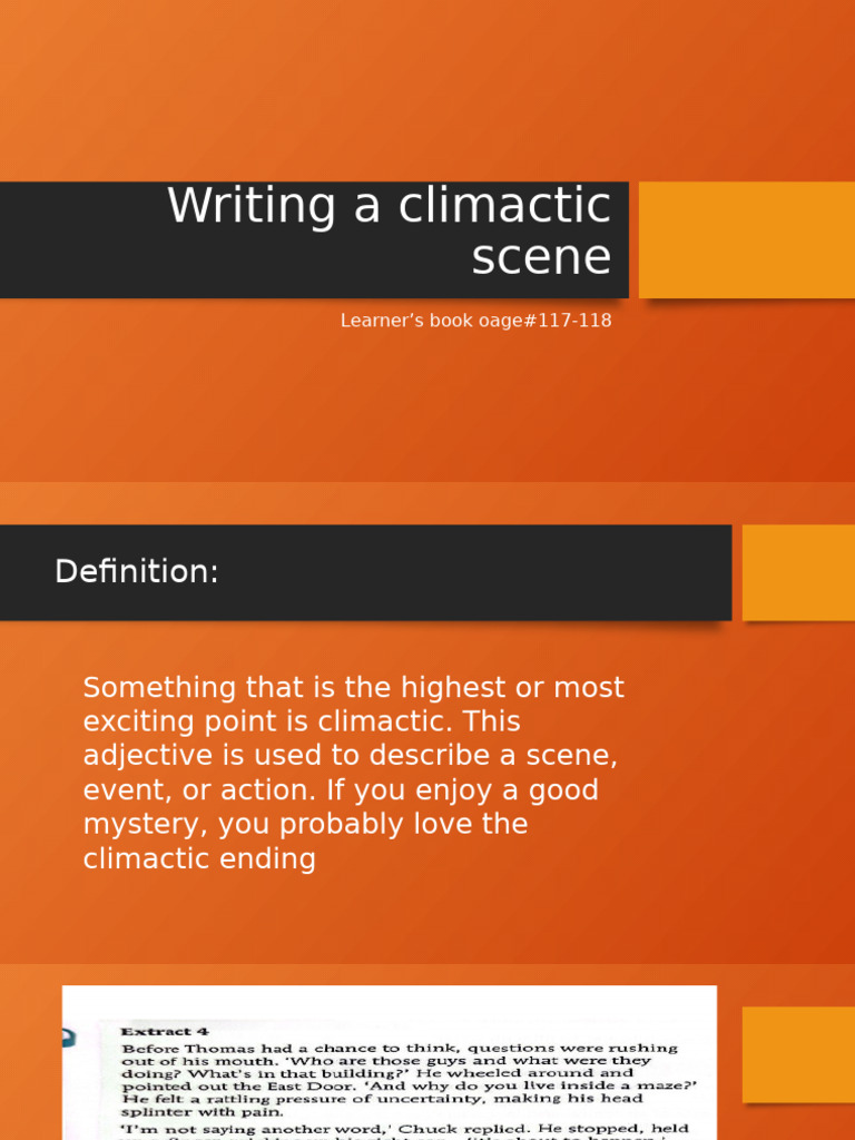 Writing a Climactic Scene | PDF | Plot (Narrative)
