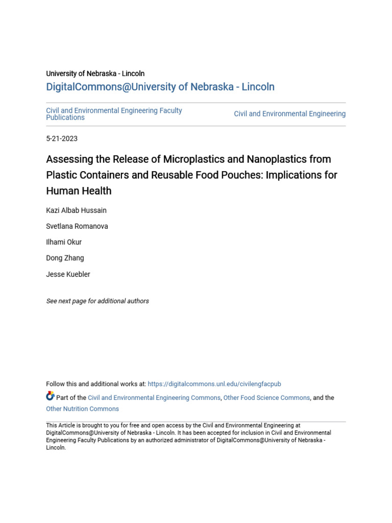 Assessing The Release of Microplastics and Nanoplastics From Plastic Containers | PDF ...