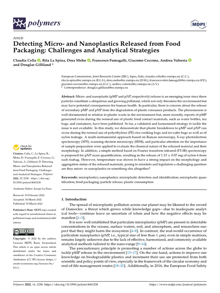 Detecting Micro - and Nanoplastics Released From FoodPackaging ...