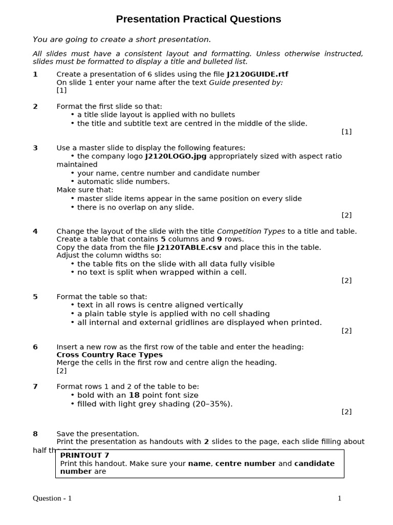 Presentation question 2 | PDF | Page Layout | Text