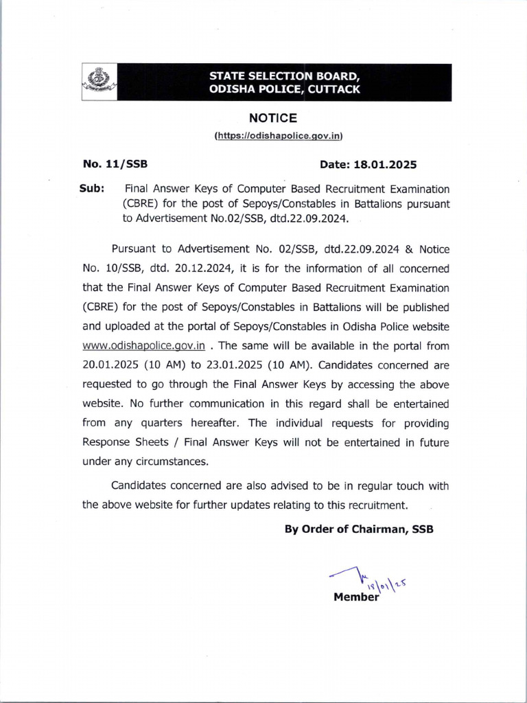 Notice No.11-SSB dtd.18.01.2025 | PDF