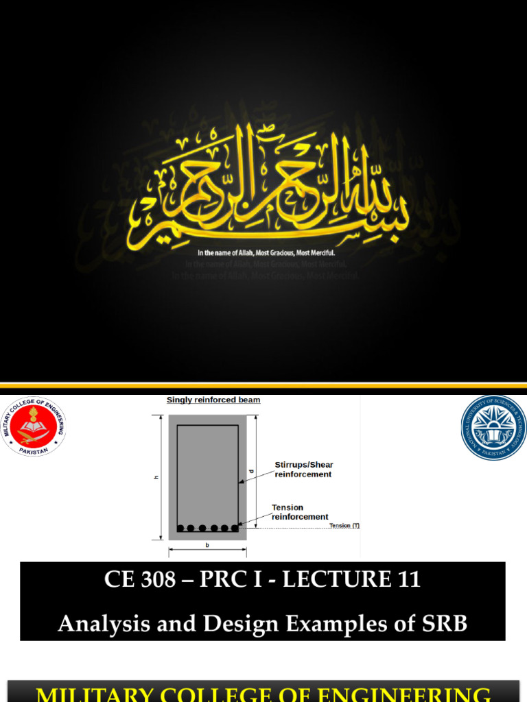 CE 308 - Lec 11- Analysis and Design Examples of SRB | PDF | Beam ...