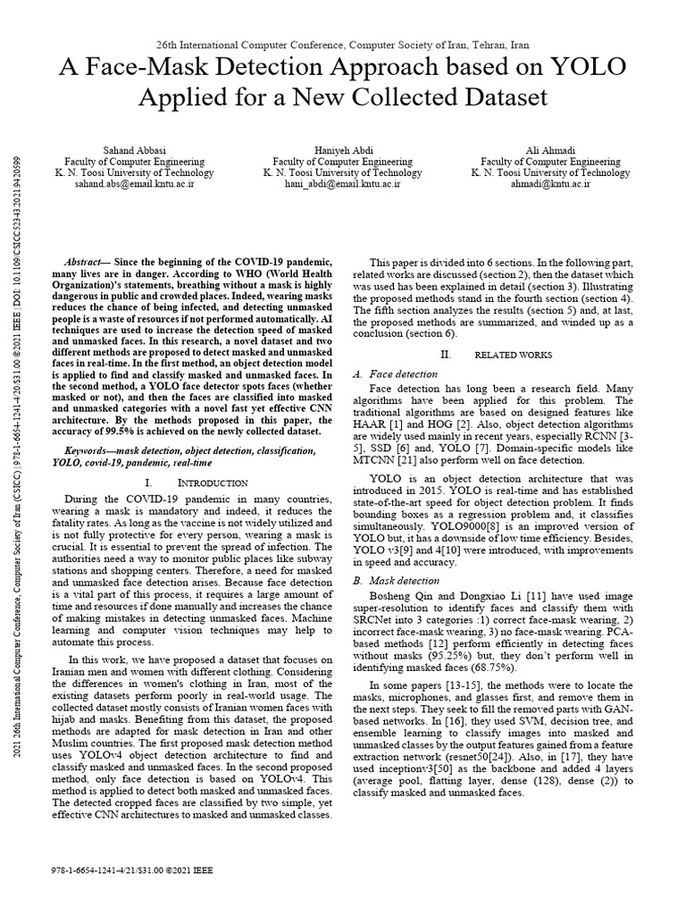 A Face-Mask Detection Approach Based On YOLO Applied For A New ...