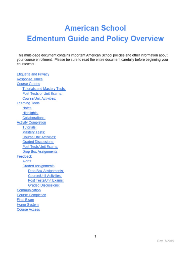 As Edmentum Guide - Policy | PDF | Teachers | Computing