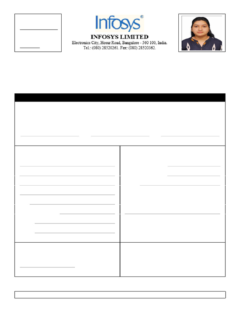 Infosys Employment Application Form | PDF | Justice | Crime & Violence