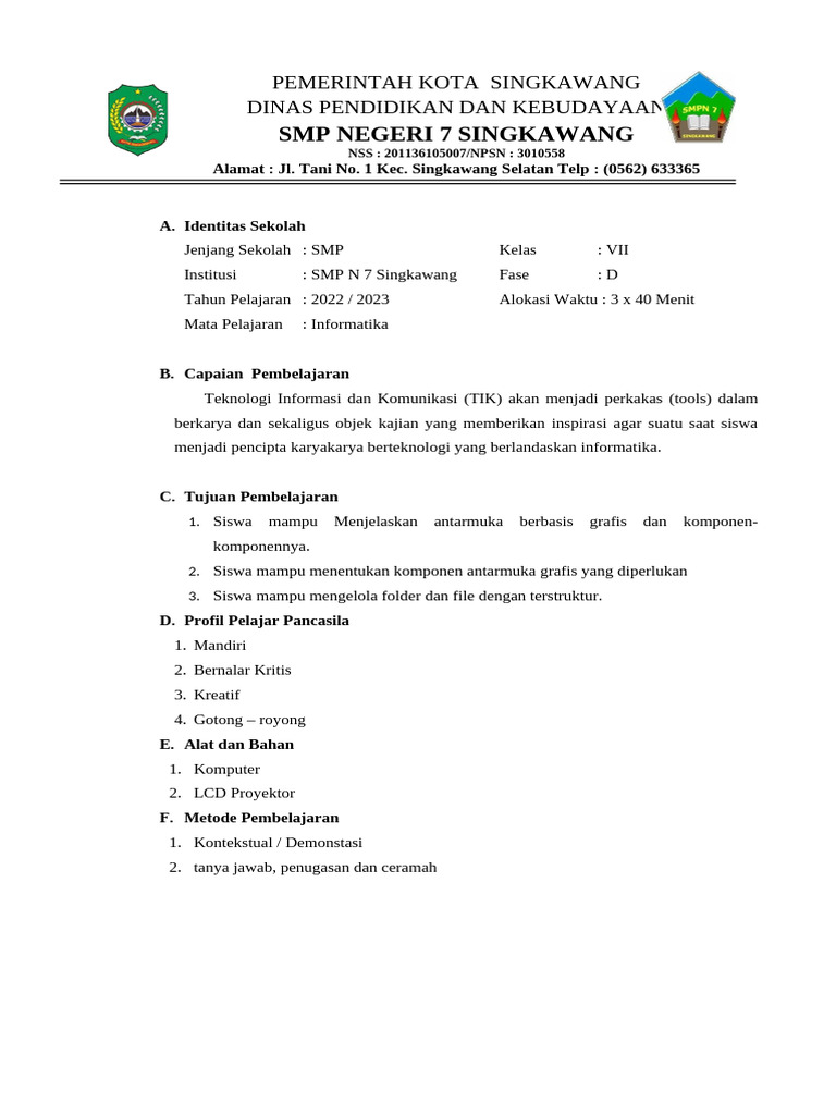 Modul Ajar Tik Folder Dan File 3 | PDF