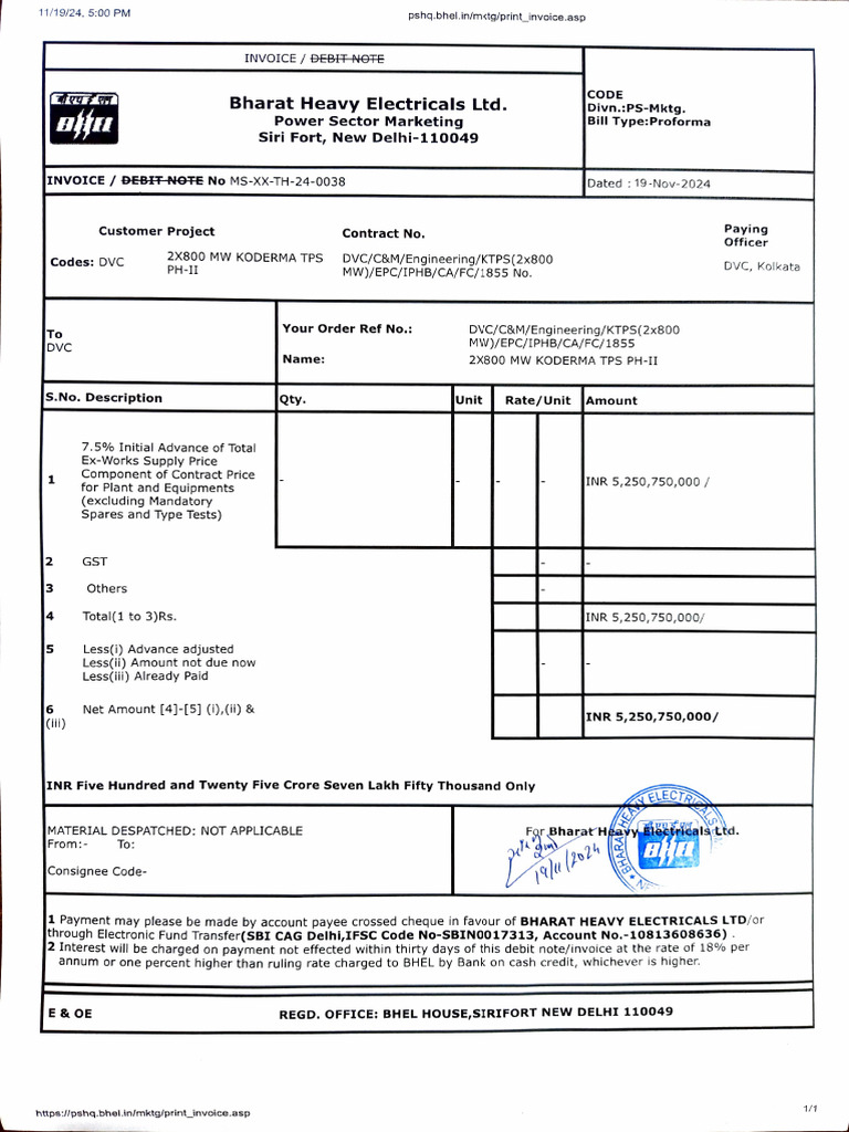 Advance Payment Pro-Forma Invoice | PDF | Payments | Invoice