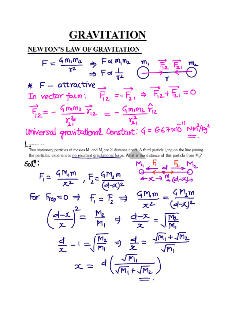 Notes Gravitation | PDF