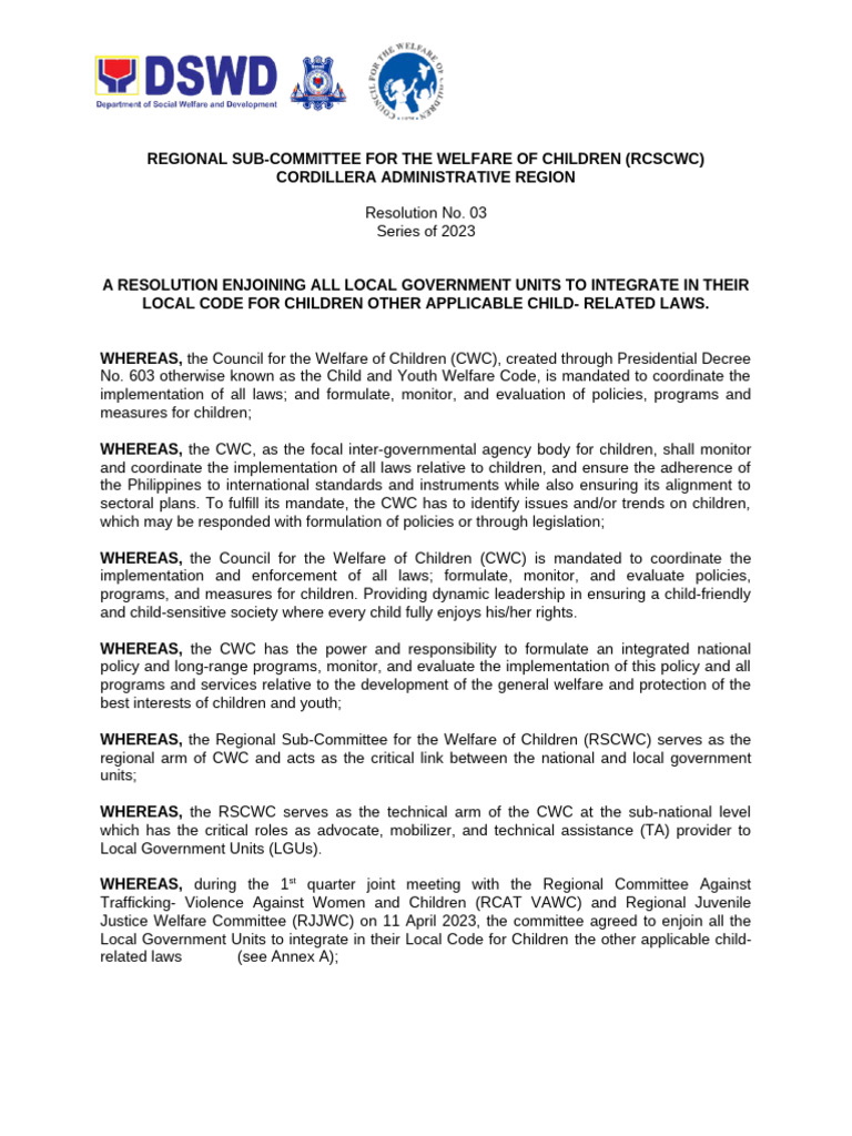 Integrating Child Laws in Local Codes | PDF | Human Trafficking | Justice