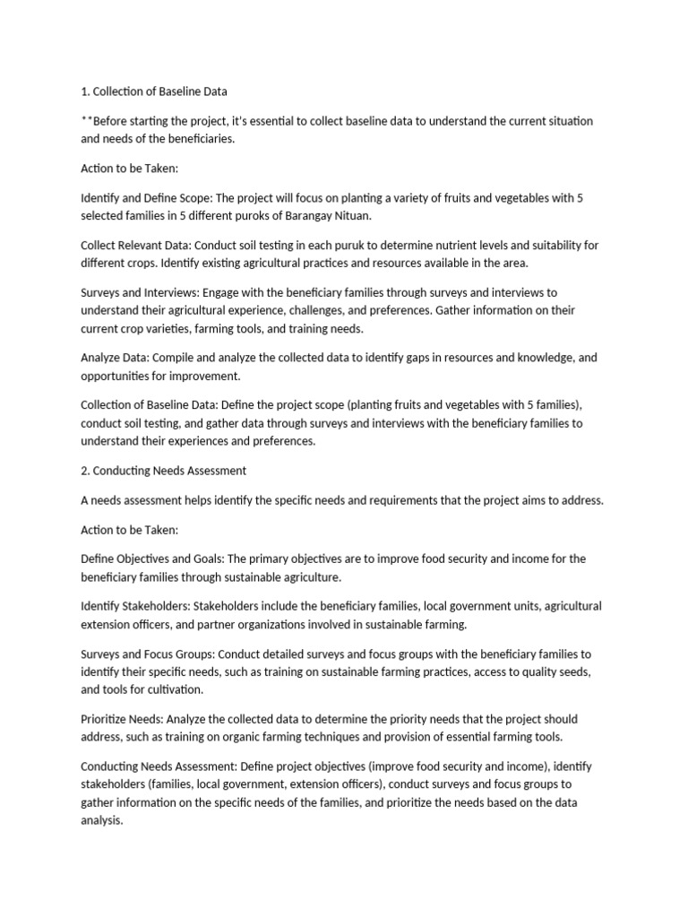 Baseline Data Collection for Sustainable Farming | PDF | Agriculture ...