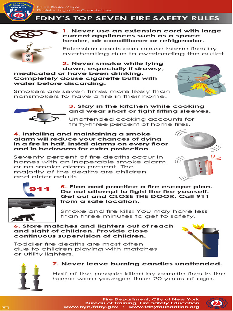 FDNY Fire Safety Tips: Top 7 Rules | PDF | New York City Fire ...