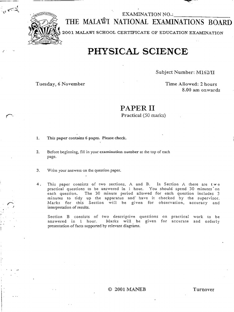 2001msce PS Paper | PDF
