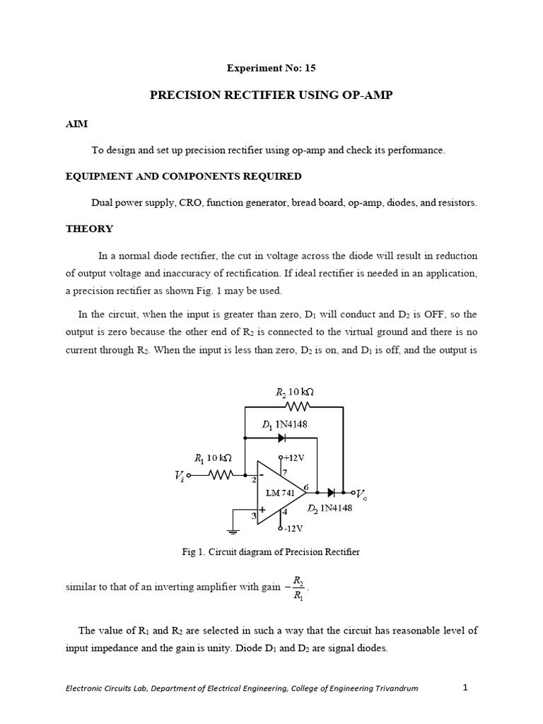 Precision Rectifier | PDF