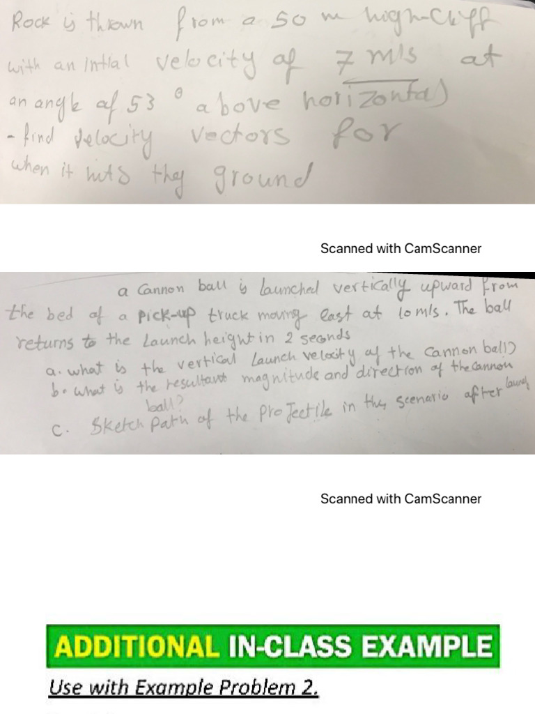 Angle Launched Projectile Problems Pdf