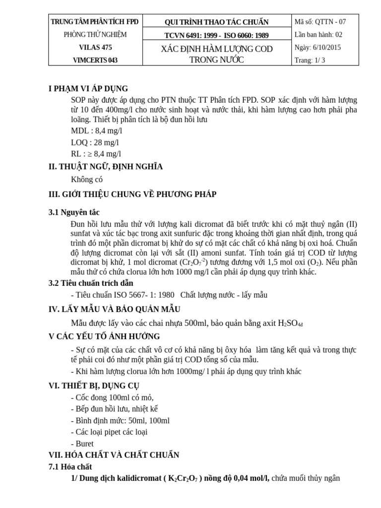 7. QT 07 xac dinh COD TCVN ok | PDF