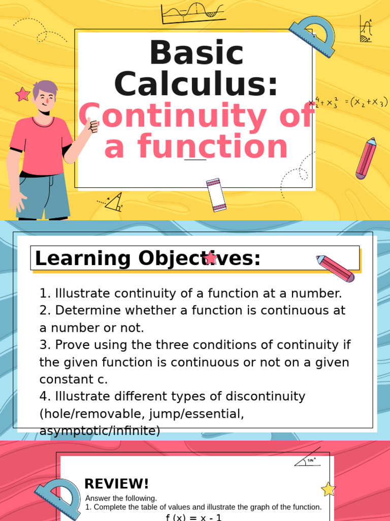 Continuity of A Function Constant C Three Conditions Types of Discontinuity | PDF | Function ...