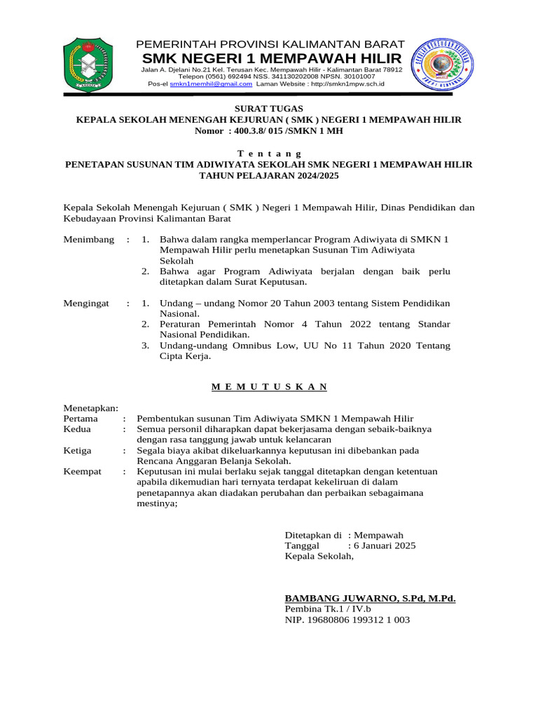 SK ADIWIYATA 2025 (1) | PDF