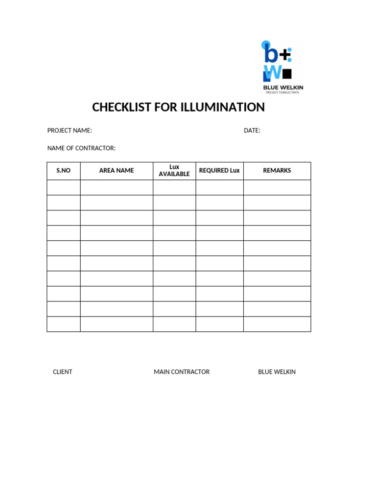 36.CHECKLIST FOR ILLUMINATION | PDF