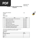 Roller Compactor Inspection Checklist | PDF | Wheeled Vehicles | Car