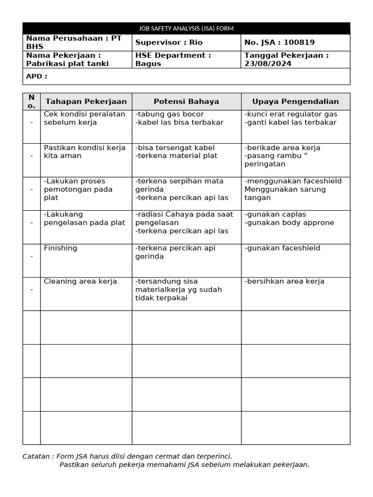 1. Form JSA ok | PDF