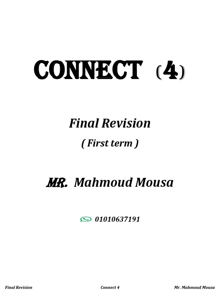 Connect 4 Final Revision Questions | PDF