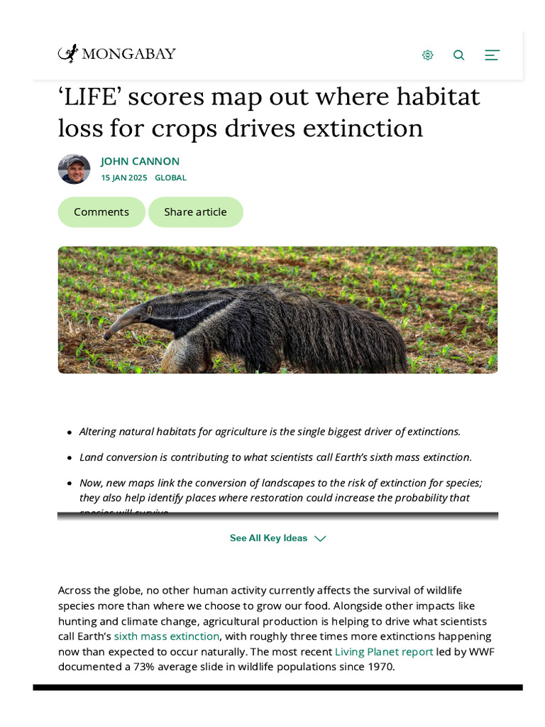 News Mongabay Com 2025 01 Life Scores Map Out Where Habitat Loss For ...