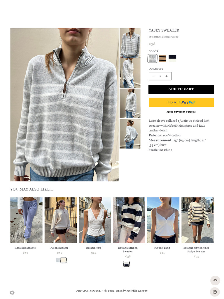 Casey Sweater - Brandy Melville Europe | PDF