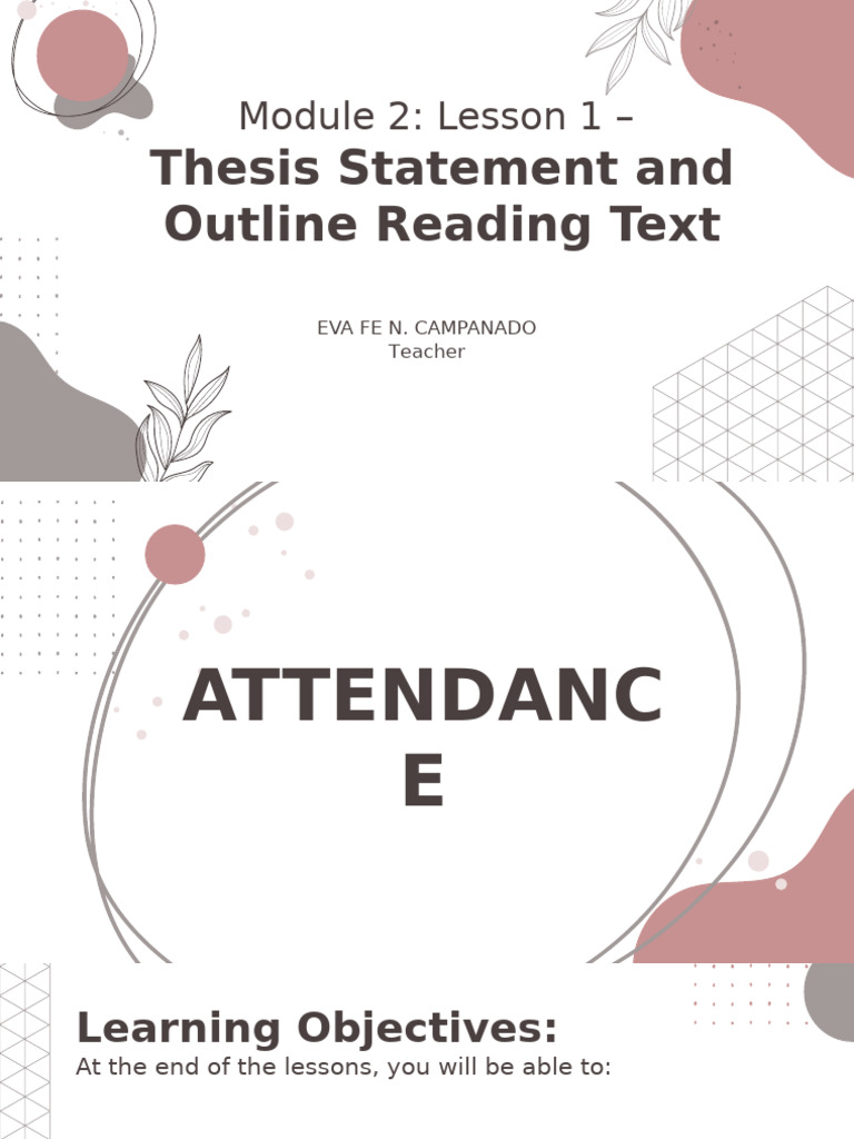 Thesis Statement and Outline Guide | PDF | Thesis