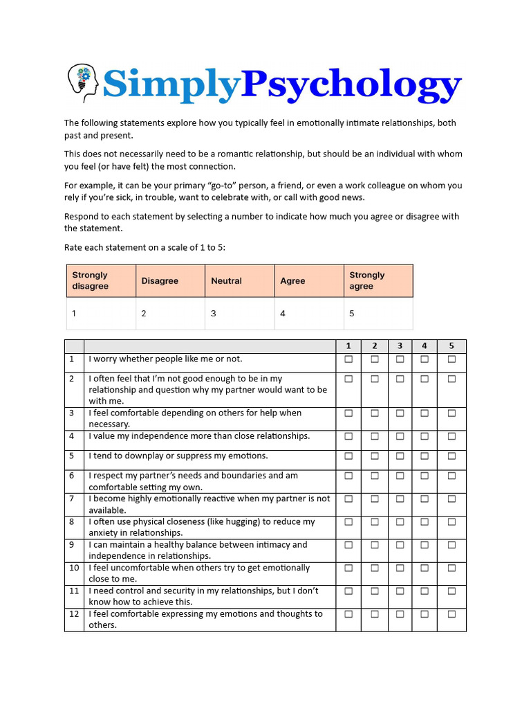 Attachment Style Quiz | PDF | Attachment Theory | Intimate Relationships