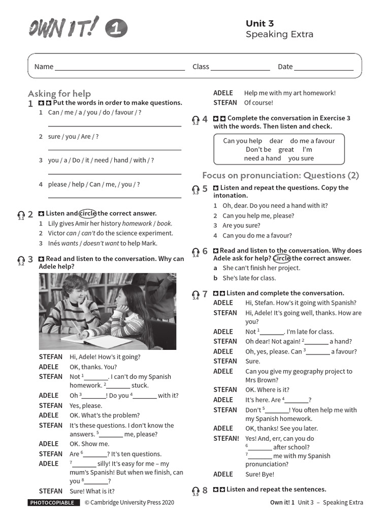 Speaking_Extra_Unit3_without_answers | PDF | Linguistics