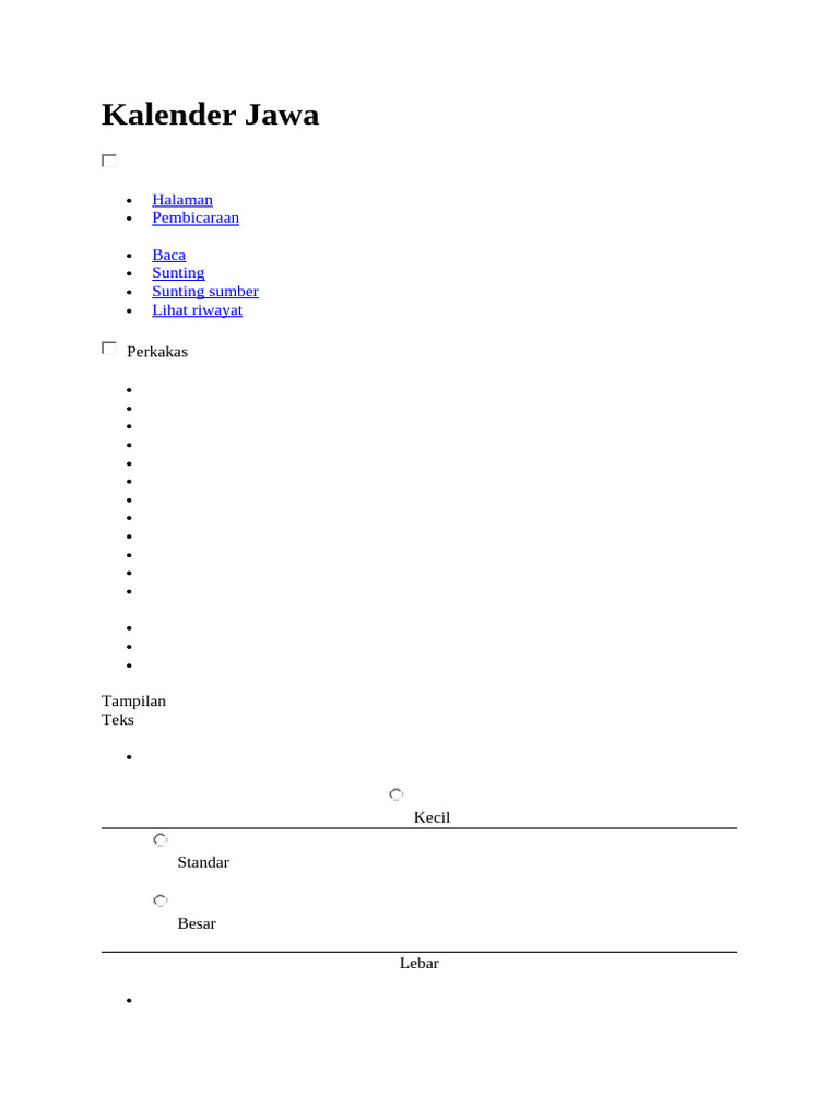 Kalender Jawa - Referensi | PDF