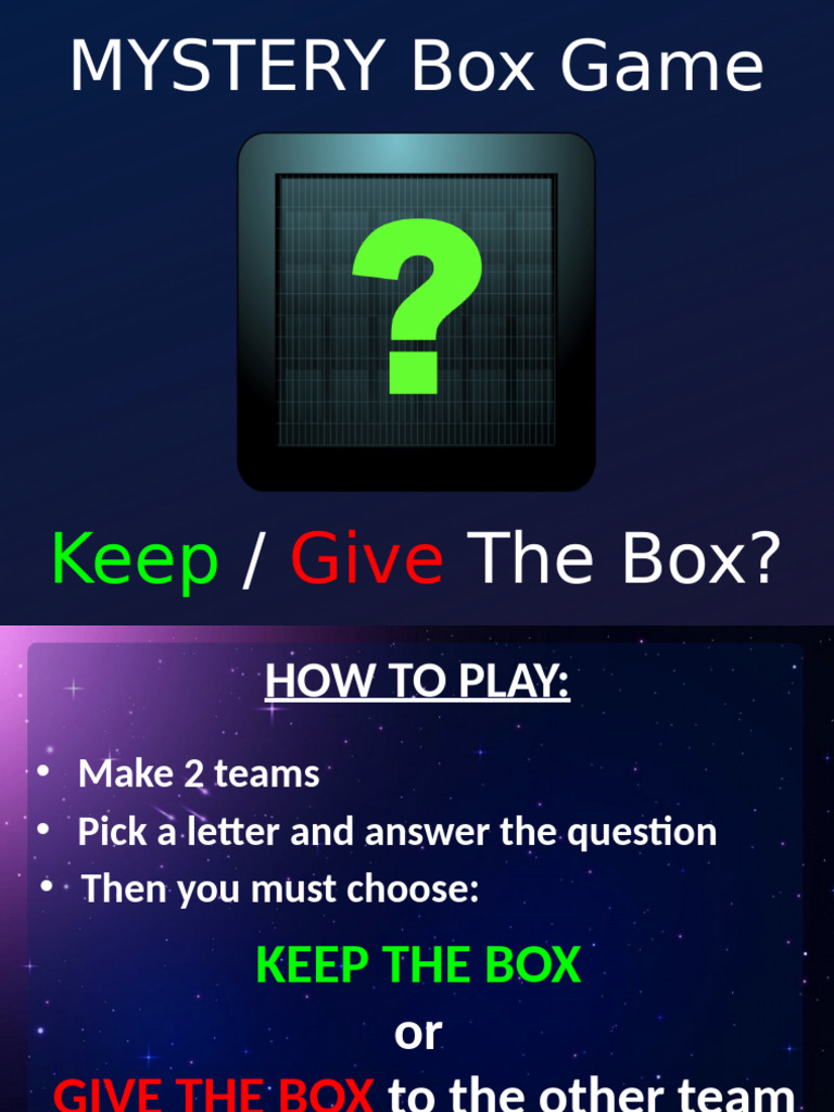 Mystery Box Game Rules and Points | PDF