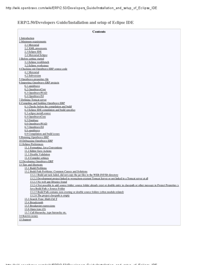 Openbravo Eclipse Devel Setup | PDF | Eclipse (Software) | Integrated Development Environment