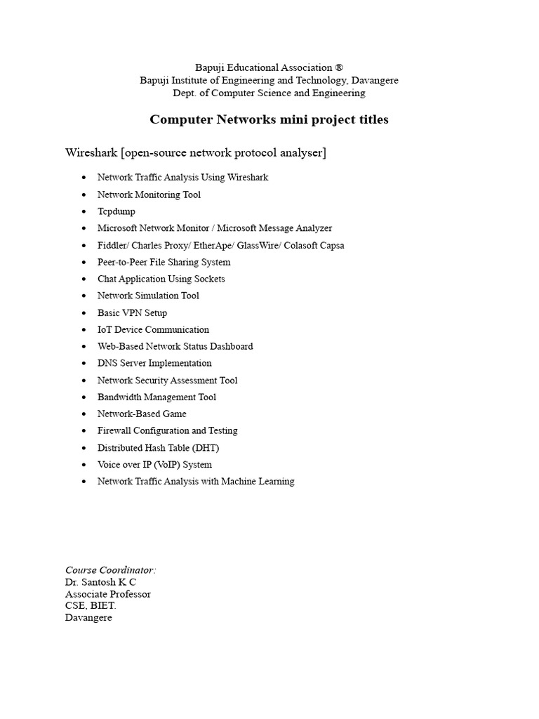CN Mini Project Titles | PDF