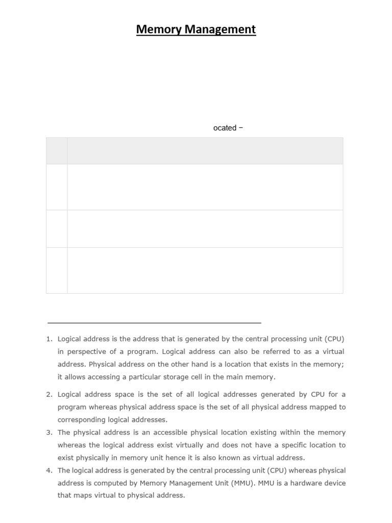 BCA-IV-Sem -402-Operating-System)-Memory-Management-part-1 | PDF | Computer Data Storage ...
