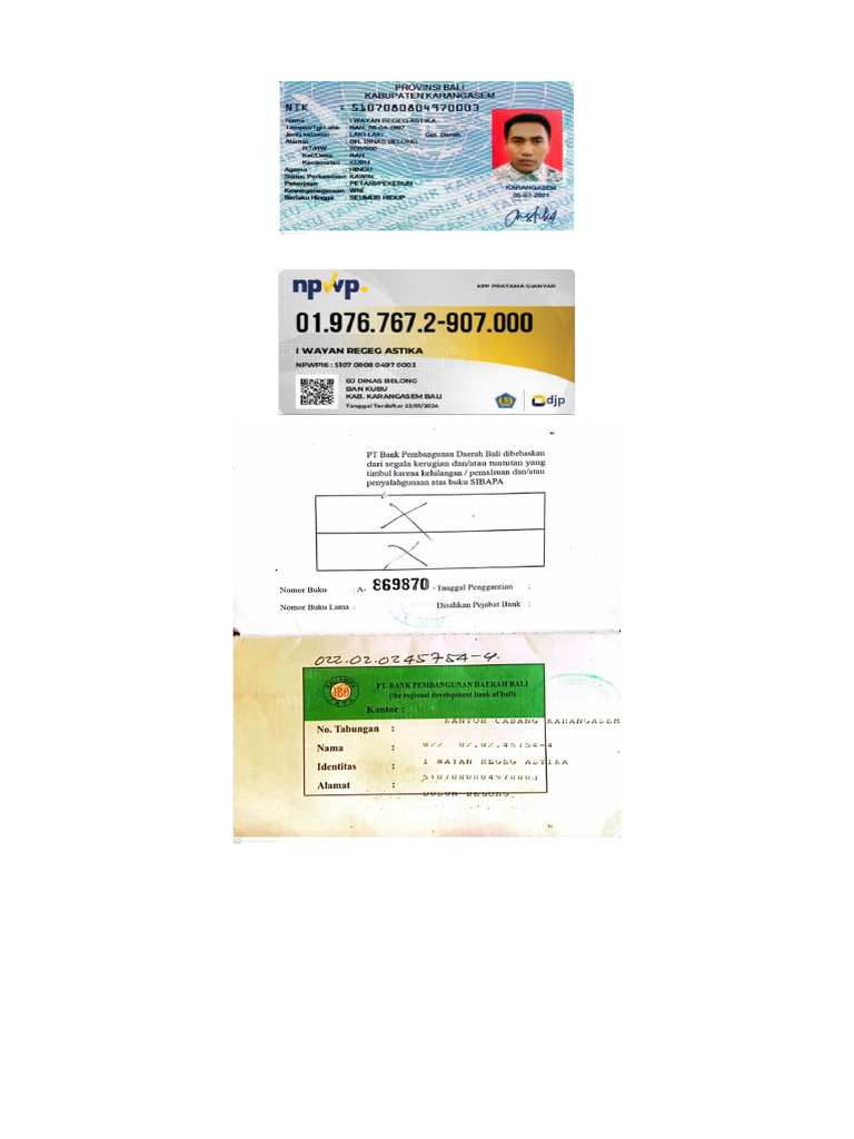 Lampiran KTP, NPWP, Rek | PDF