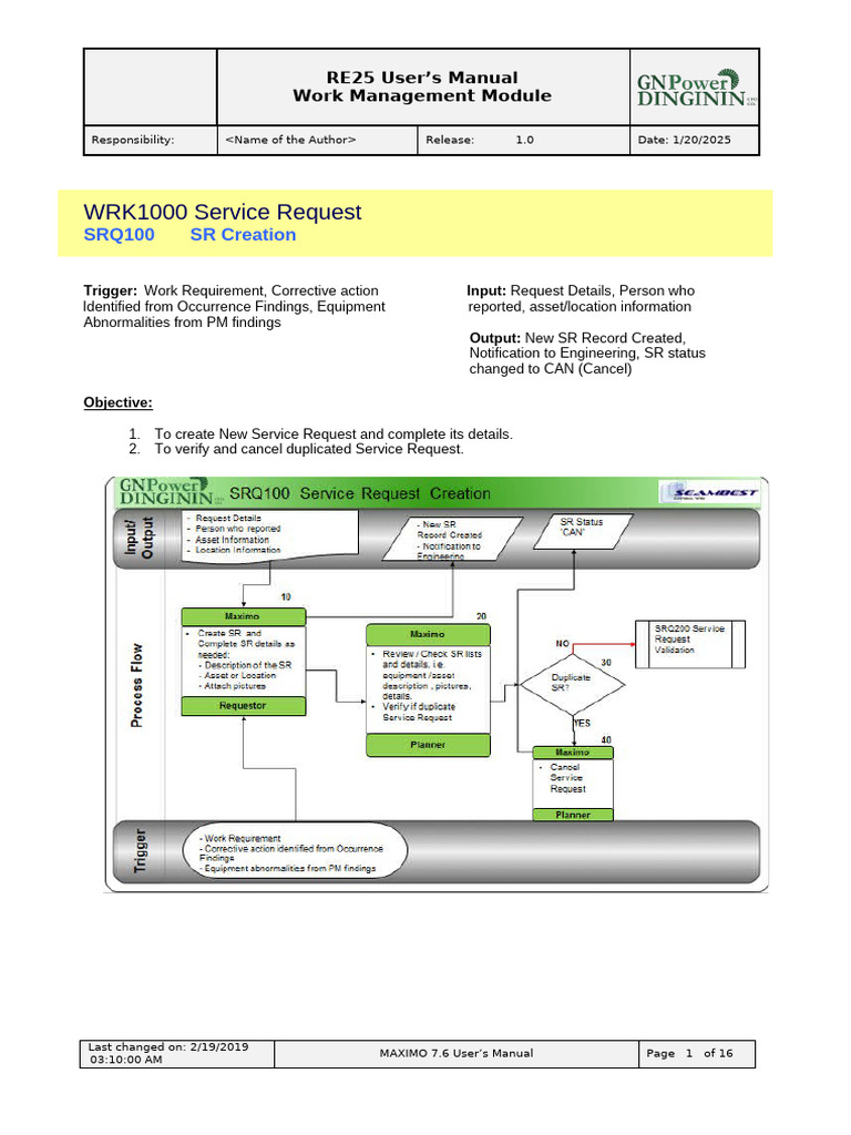 RE25 WRK1000 Service Request SRQ100 SR Creation - F - SBSI - v1.0 | PDF | Gmail | Software