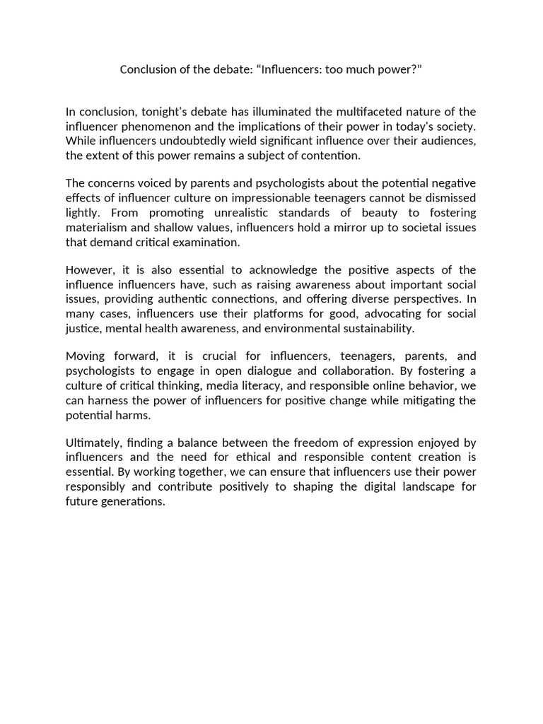 11th C- Conclusion of the debate | PDF