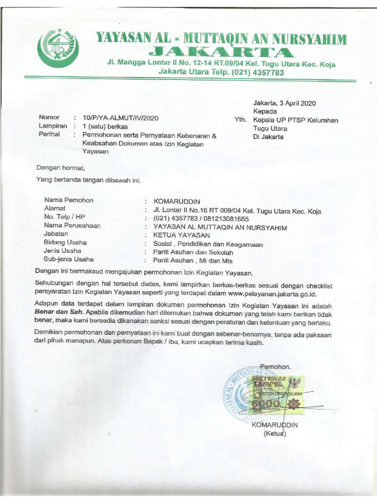 01 Perm Iky Dan Keabsahan Dok | PDF