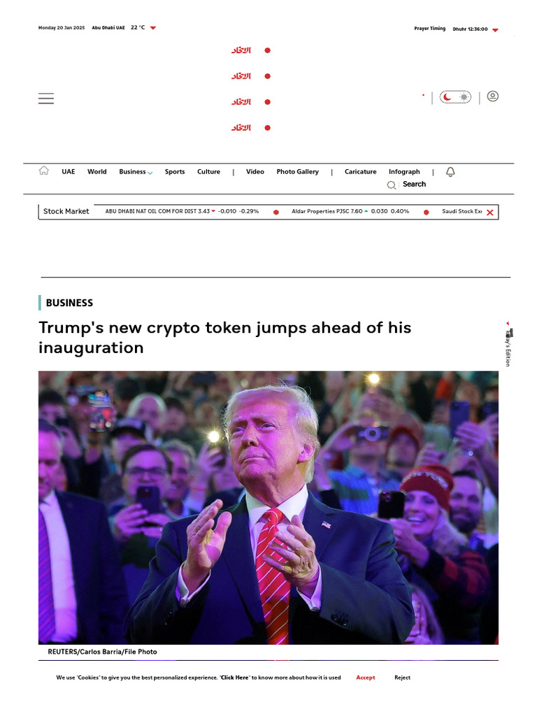 Trump's New Crypto Token Jumps Ahead of His Inauguration - Aletihad ...