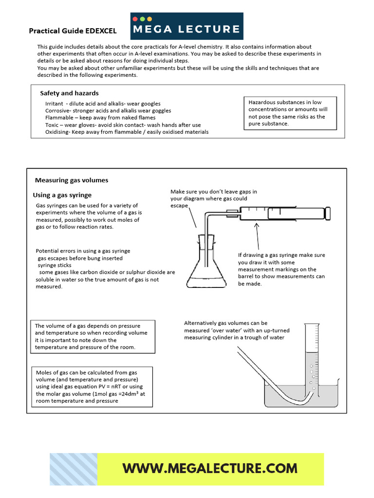 practical-guide-edexcel2 | PDF | Distillation | Titration