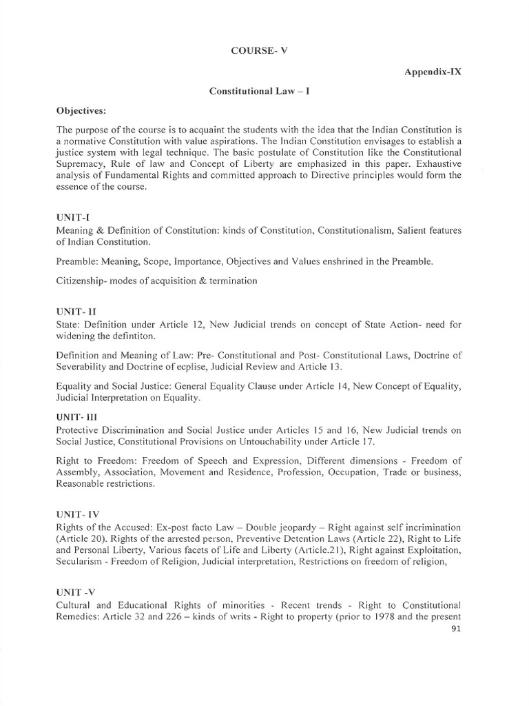 Constitutional Law-I | PDF