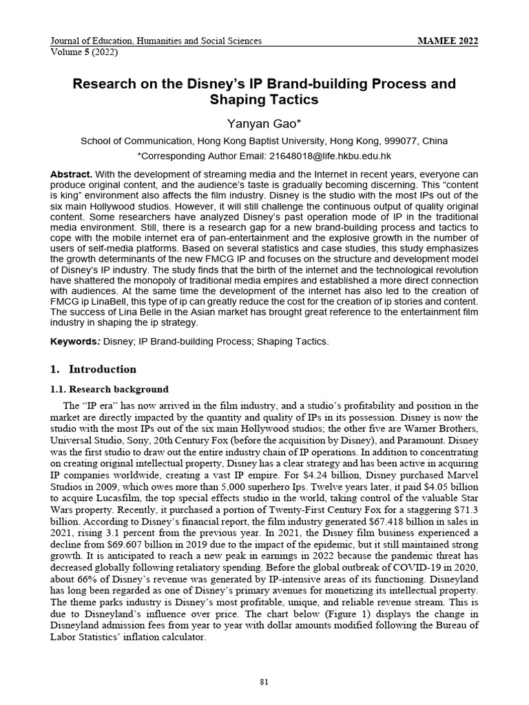 Disney's IP Strategy & Brand Building | PDF | The Walt Disney Company ...