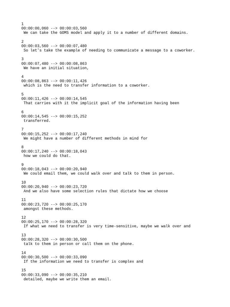 194 - GOMS Model in Action HCI | PDF | Information | Computing