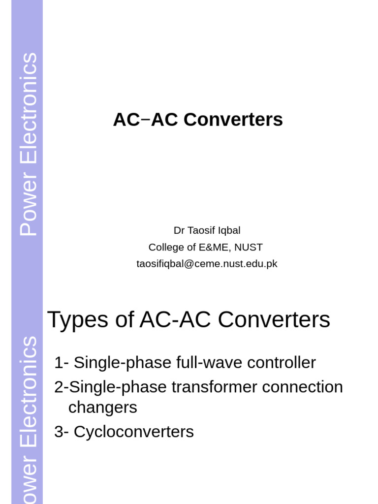 AC-AC Converter Types Explained | PDF | Power Electronics | Transformer
