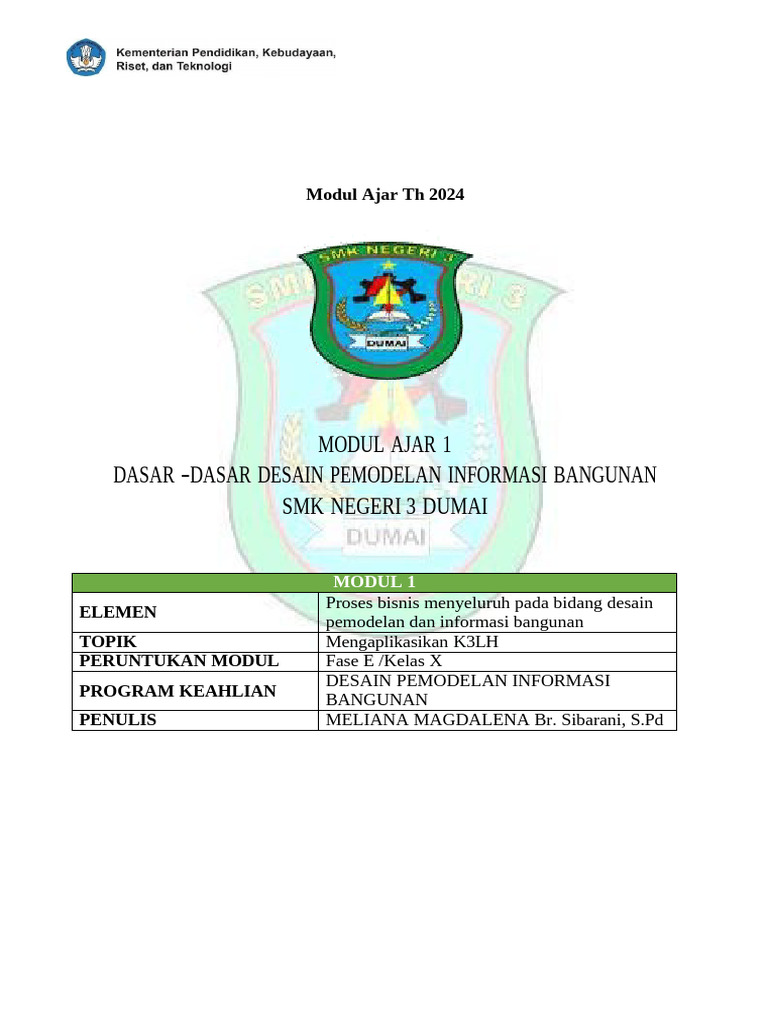 MODUL AJAR MENGAPLIKASIKAN K3LH MELIANA MAGDALENA | PDF