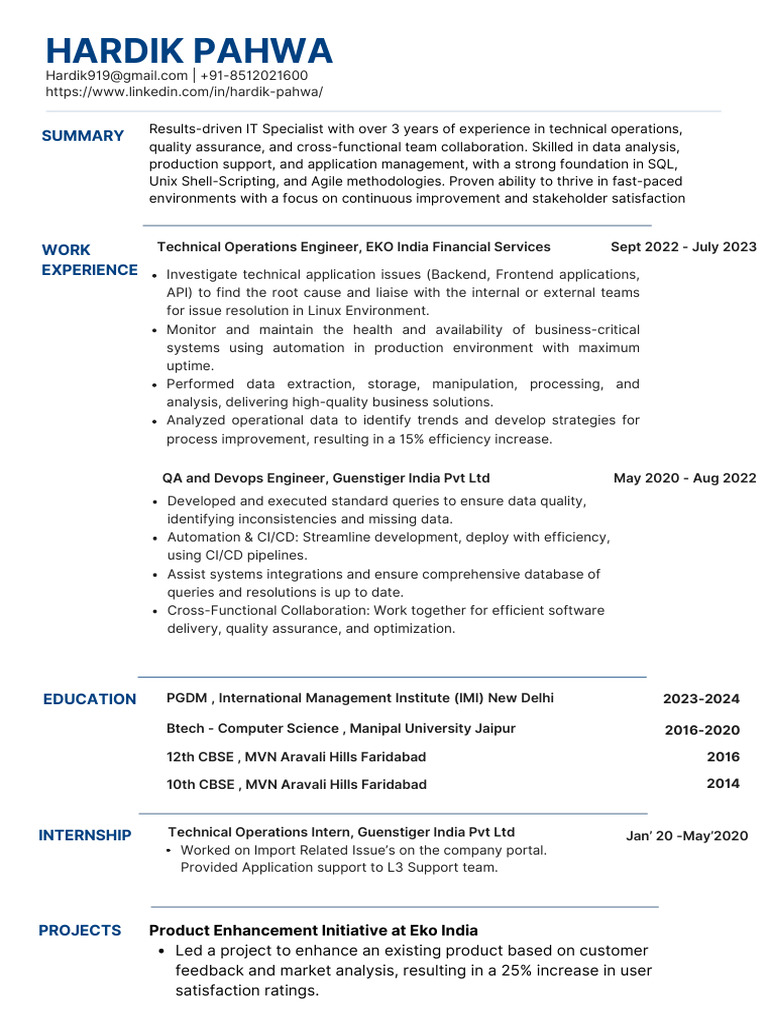 Hardik_Pahwa_Resume | PDF | Agile Software Development | Data