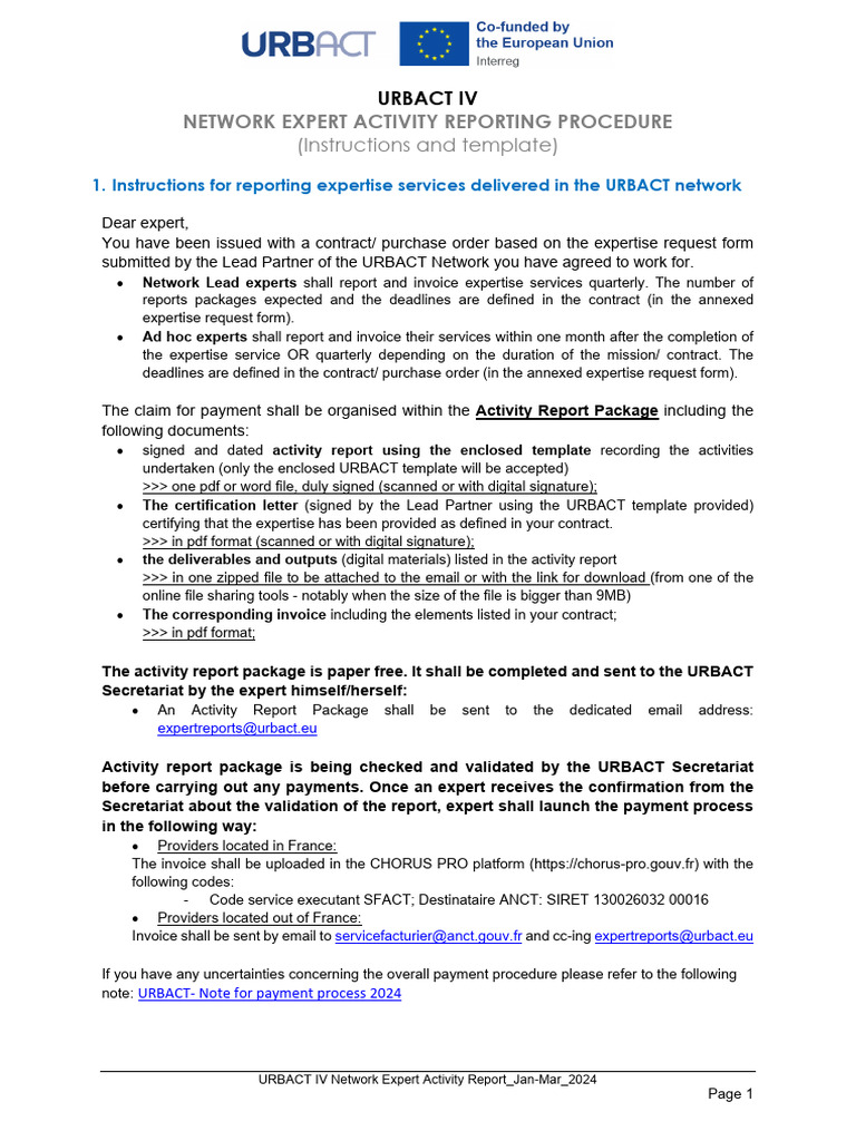 UIV - Network Expert Activity Reporting Procedure - Apr-Jun 2024 - Sofia Aivalioti | PDF